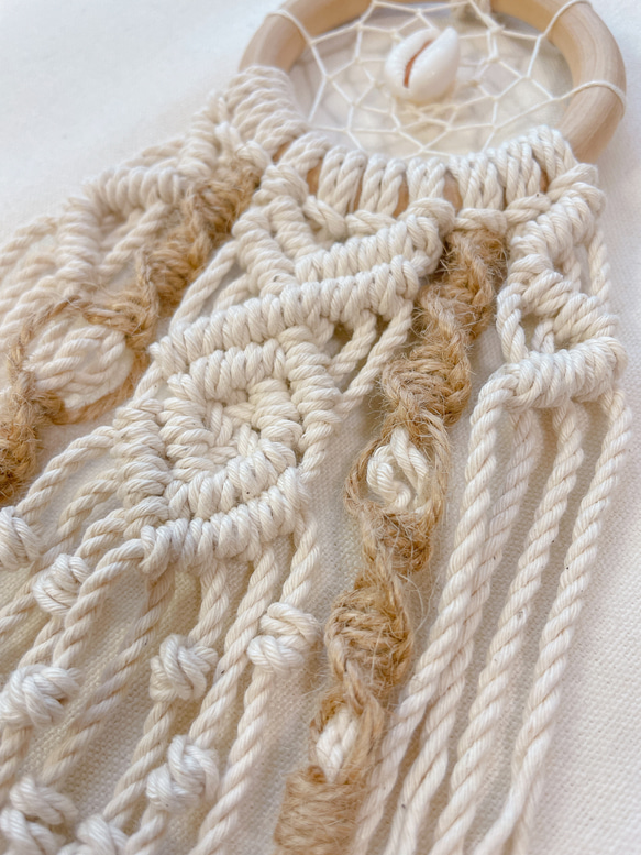 マクラメドリームキャッチャー/マクラメタペストリー/西海岸インテリア/シェル/ウッドリング タペストリー・壁掛け ameri macrame 通販 17816086｜Creema(クリーマ)