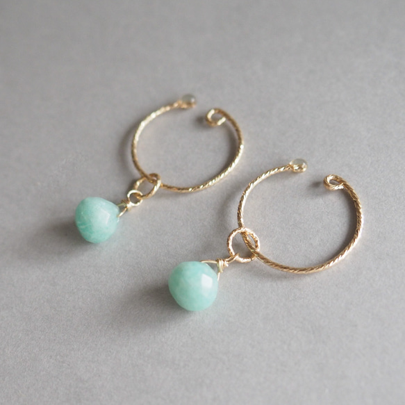 14kgf/アマゾナイト しずく small シンプル 痛くないイヤリング ピアス チャーム 軽い 一粒 40代 50代 イヤリング・ノンホールピアス i.f(いふ) 通販 17830862 ...