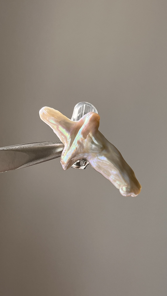 艶淡水パール♡クロス♡片耳♡痛くないバネ式イヤリング イヤリング・ノンホールピアス ventus 通販｜Creema(クリーマ) 17830960