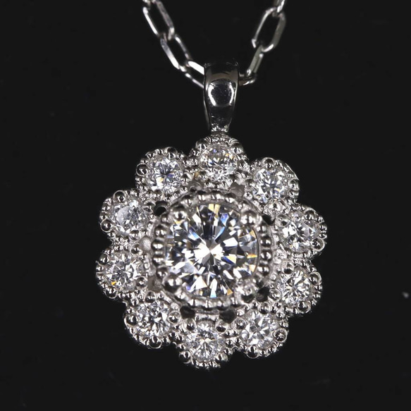 天然ダイヤモンド 0.08ct フラワーモチーフペンダント Pt900 #14737 ペンダントトップ 榎本通商 通販 17847086｜Creema(クリーマ)