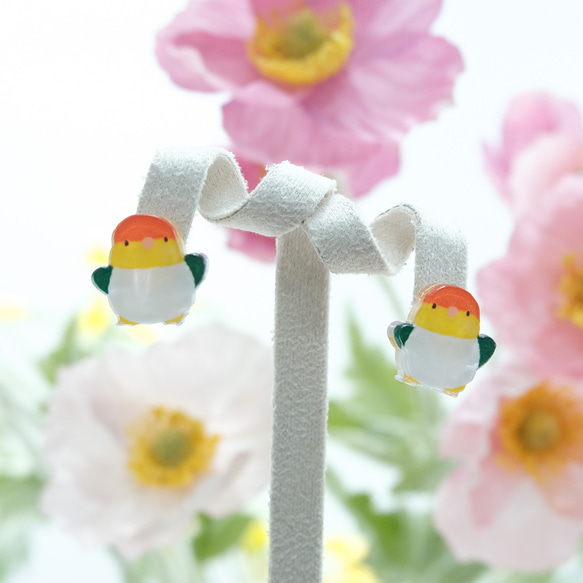 Keck Parrot イヤリング ゴールドヘッド Keck Kinkai Parrot イヤリング スタッドとイヤークリップ ピアス ...