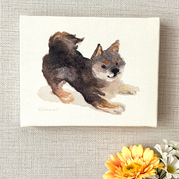 シバイヌ(キャンバスプリント) 絵画 HONOLOG 通販｜Creema(クリーマ) 17868836