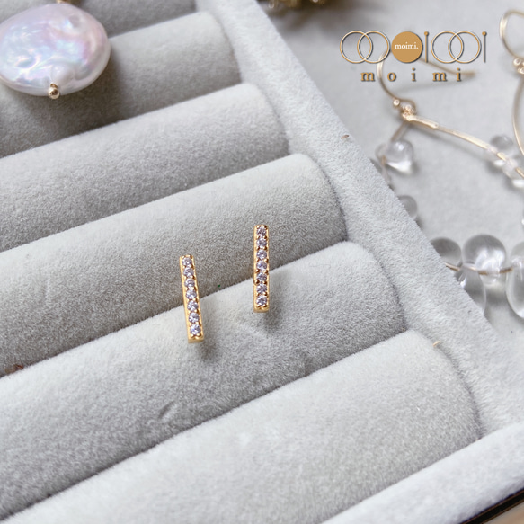 シンプル ライン ピアス / s925 ピアス（スタッド・一粒） イニシャルネックレス専門店moimi. 通販 17889635｜Creema(クリーマ)