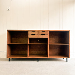 【セット販売】VINTAGE RECORD CHEST ＆ 木製レコードレール3本セット オーディオブース 収納 棚・シェルフ・ラック THE ...