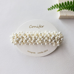 つぶつぶビーズのヘアクリップ(パール&ホワイト)/No.24-0702 ヘアクリップ・バナナクリップ conifer 通販 17892753｜Creema(クリーマ)