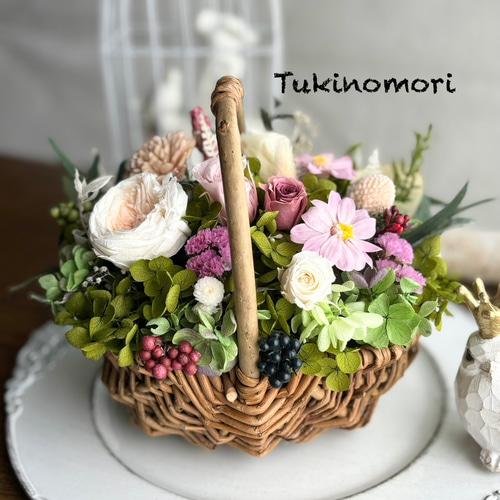 初夏 さわやかなグリーンのお花畑 プリザーブドフラワー ドライ 初夏 さわやかなグリーンのお花畑 プリザーブドフラワー ドライ
