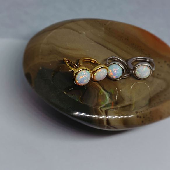 オパール ワンタッチフープピアス silver925 K14gp オフィスコーデ 華奢 4060241 ピアス（フープ） curro 通販 17901147｜Creema(クリーマ)