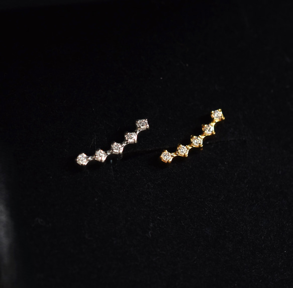 【金属アレルギー対応・選べる】SMILE ジルコニア カーブ サージカルステンレス スタッドピアス ピアス（フック・チェーン） Silvia de atelier 通販 17901901 ...