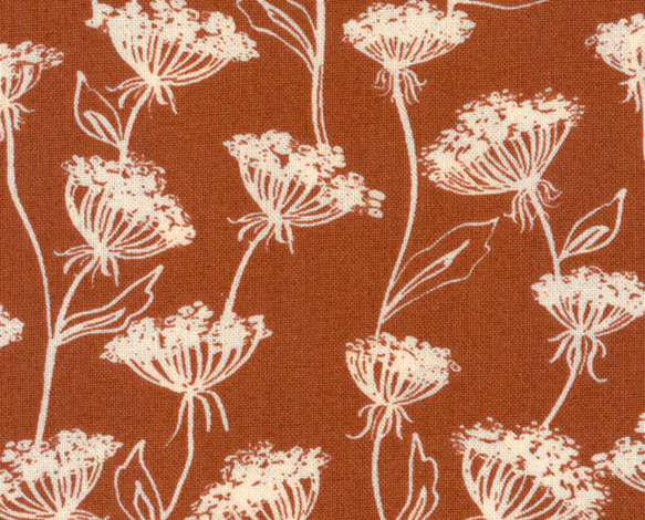 『Moda モダ FLOWER POT 花柄 くすんだレッドブラウン地』～50㎝単位でカット～ 生地 Blanc de Roi 通販 ...
