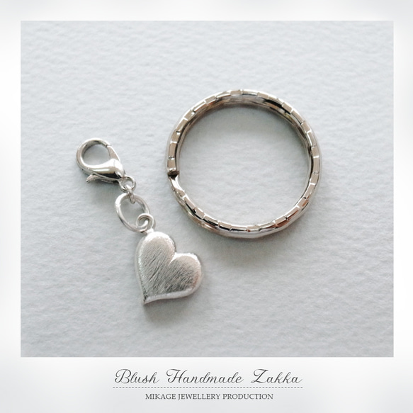 heart 〛sv925 simple heart charm & key ring set その他アクセサリー Mikage Jewellery 通販 17917724｜Creema(クリーマ)