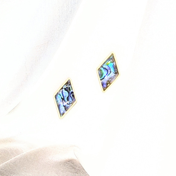 ブルー螺鈿のダイヤピアスイヤリング【1940】＃ギフト#シェル ピアス（スタッド・一粒） 2018kaikun 通販 17918065 ...