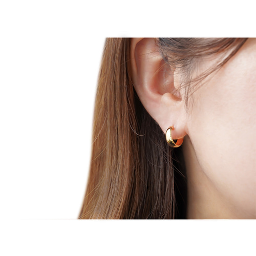 フープピアス 月甲 ムーンピアス K18 5mm 13mm キャッチレス 18 フープピアス 月甲 ムーンピアス K18 5mm 13mm キャッチレス 18