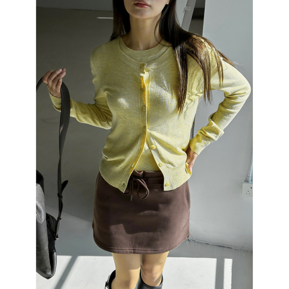 春秋 シンプル 気怠い系 純色 柔らかい 薄め 弾力性がいい ウール タイトカーディガン Z3028 カーディガン SEIZPROJECTS 通販｜Creema(クリーマ) 17919972