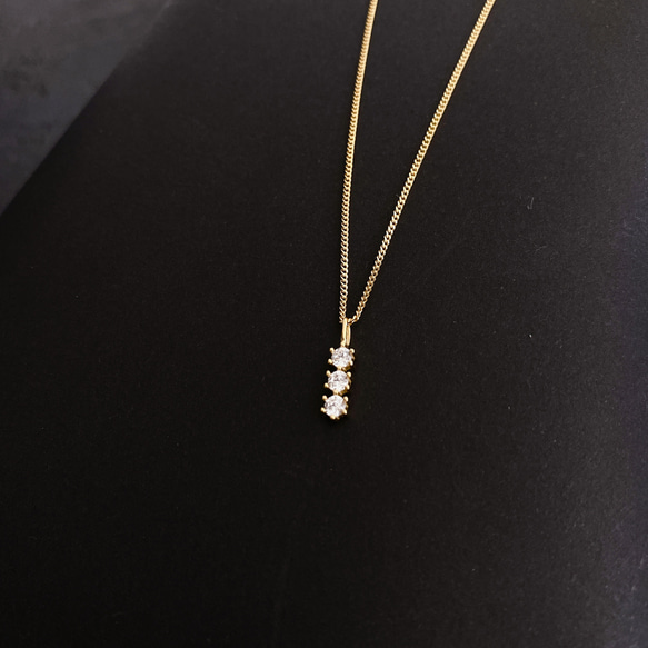 silver925 トリニティ ネックレス K14gp CZダイヤ 金レルギー対応 4060253 ネックレス・ペンダント curro 通販 17941485｜Creema(クリーマ)