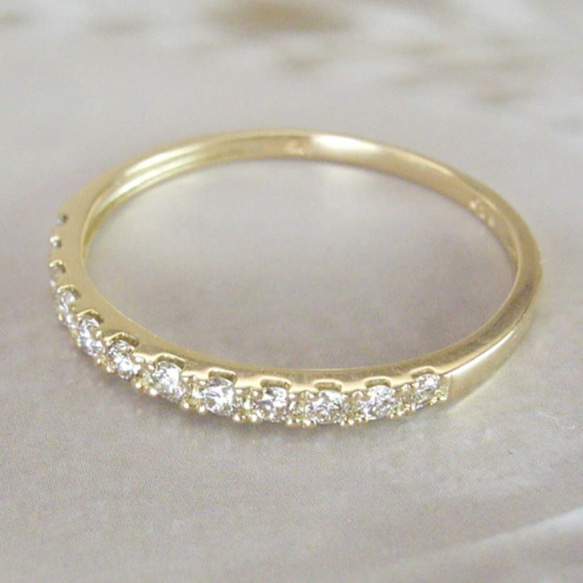 18金【ハーフエタニティリング 天然ダイヤモンド0.15ct】++ 9～17号 ++ 指輪 K18 指輪・リング neige 通販 17942719｜Creema(クリーマ)