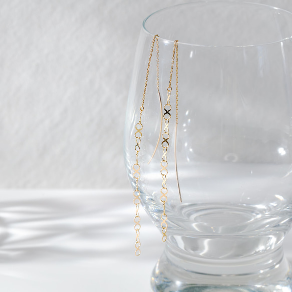 K10 揺れるインフィニティチェーンピアス スキンジュエリー イエローゴールド SP1008-K10 ピアス（フック・チェーン） vie Jewelry 通販 17944653｜Creema ...