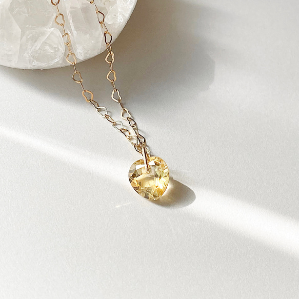 〈ハートチェーン〉 14kgf シトリンハート サンシャイン ネックレス ネックレス・ペンダント chariantha 通販 17959133｜Creema(クリーマ)