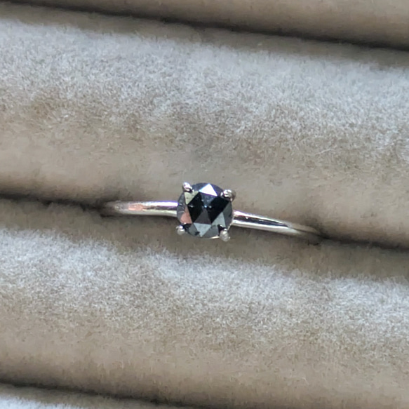 【受注生産|4月誕生石】ブラックダイヤモンド アフリカ産 4mm フリーサイズリング SV925 AAA級 指輪・リング sugaryheavens 通販 17962072｜Creema(クリーマ)