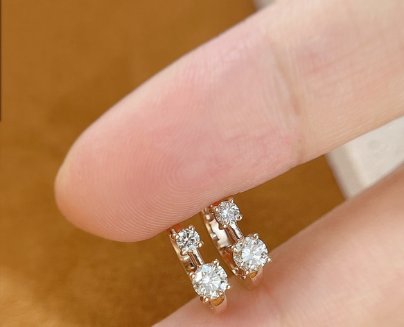 天然ダイヤモンドピアス0.4ct k18 ピアス（フープ） パール大好き(購入前にコメント) 通販 17963062｜Creema(クリーマ)