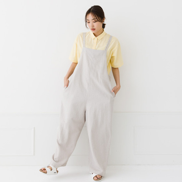 コットンリネンルーズサロペットパンツ オールインワン・サロペット kermu 通販 17971294｜Creema(クリーマ)