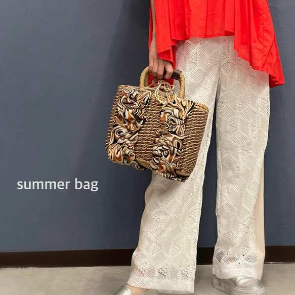 ふんわりフリルのカゴbag・2col かごバッグ Ha-chi☆ 通販｜Creema(クリーマ) 17986168