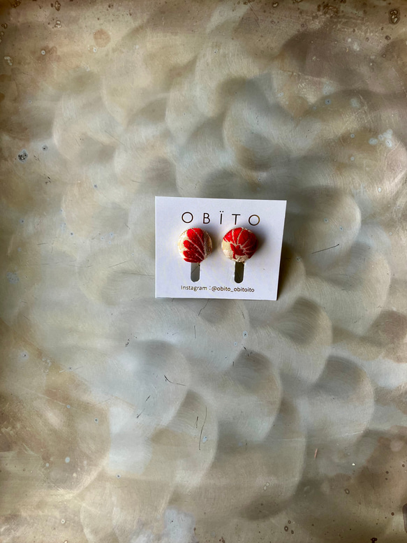 一粒に帯を込めて【帯のアップサイクルイヤリング】一点物 ピアス（その他） OBiTO -帯糸- 通販 17993127｜Creema(クリーマ)