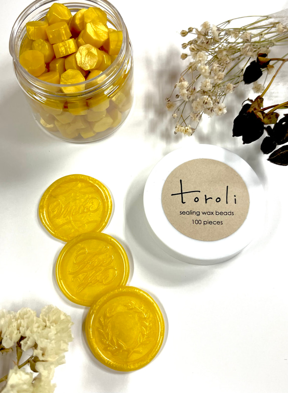 【toroli】 シーリングワックス Yellow Gold 100粒入り はんこ・スタンプ トロリ 通販 17994810｜Creema ...