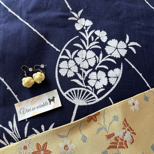 浴衣 手編みボンボンピアス ピアス（フック・チェーン） vivi_se_winkle 通販｜Creema(クリーマ) 18001286