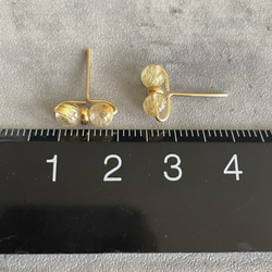 小さなルチルクォーツ リボンピアス14kgf 訳あり ピアス（スタッド・一粒） marjoram 通販 18001971｜Creema(クリーマ)