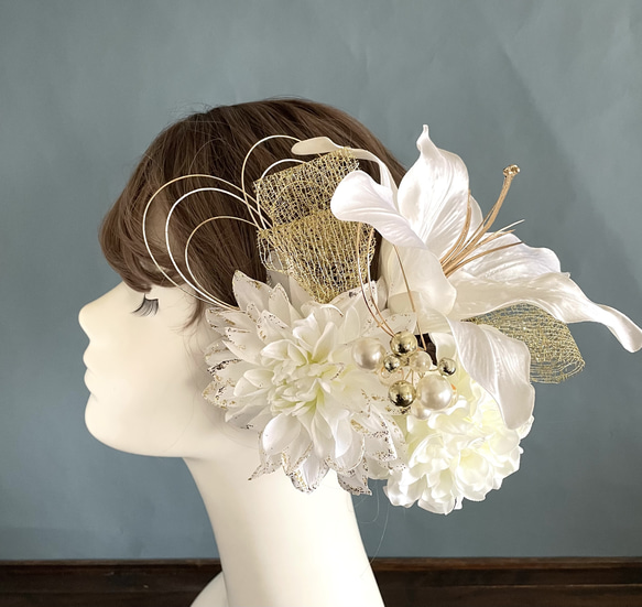 髪飾り カサブランカ(シルク色) 成人式 結婚式 前撮り その他ヘアアクセサリー ameri 通販 18007120｜Creema(クリーマ)