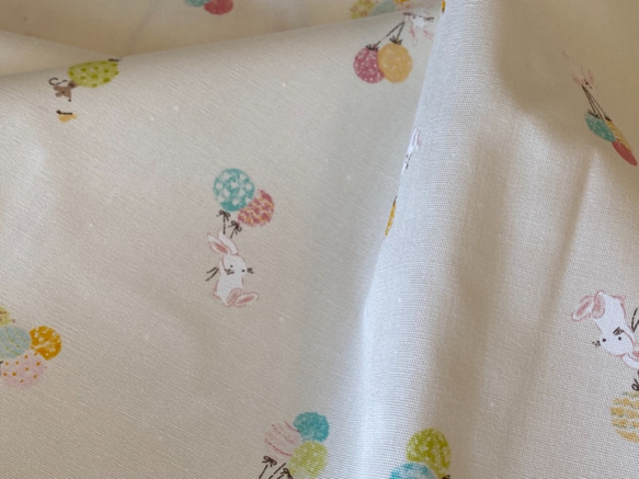 シーチングプリント生地 ちいさな動物と風船 3A-ホワイト』～50㎝単位でカット～ 生地 Blanc de Roi 通販 18031987 ...