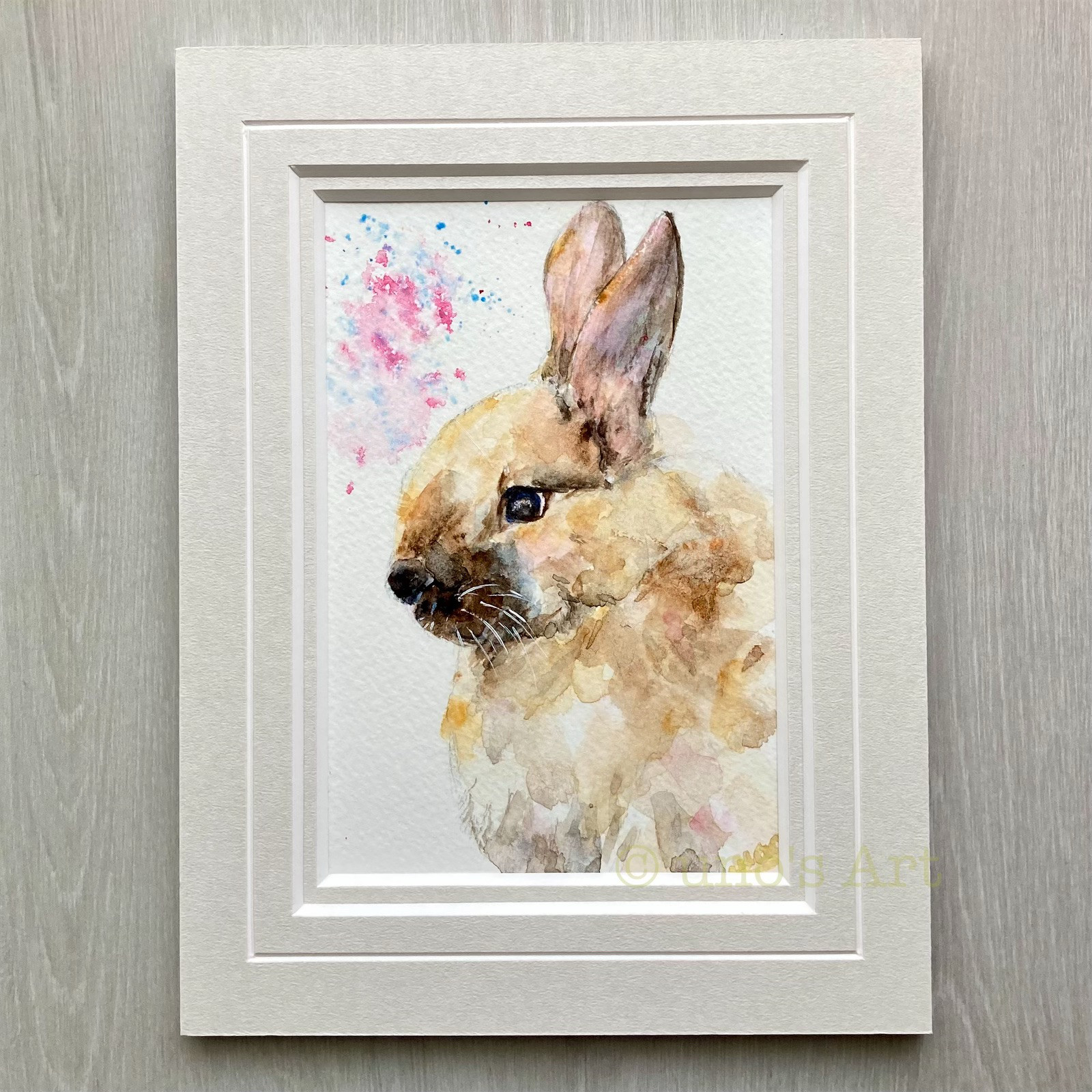 原画 うさぎ 縁起もの 『Hareの良き日に』お祝い 透明水彩 絵画 原画 うさぎ 縁起もの 『Hareの良き日に』お祝い 透明水彩 絵画