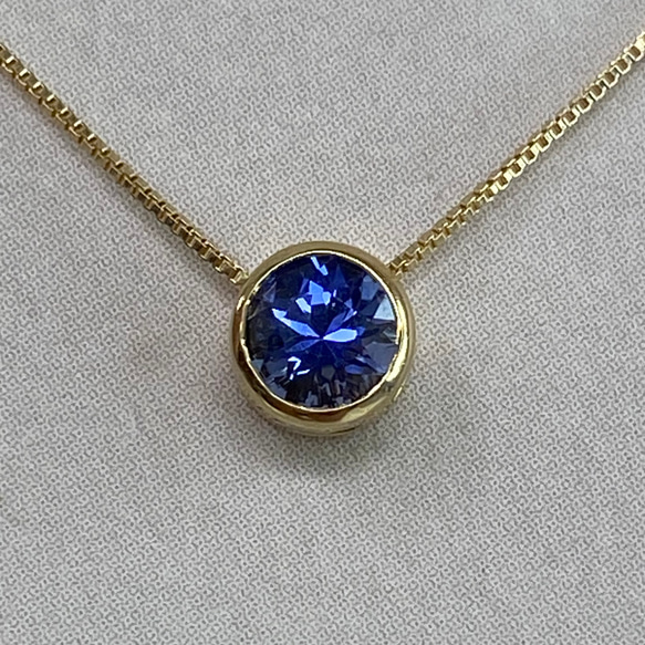 k18YG AU750 18金 天然タンザナイト 0.31ct ペンダントネックレス ネックレス・ペンダント よーだ 通販 18036346｜Creema(クリーマ)