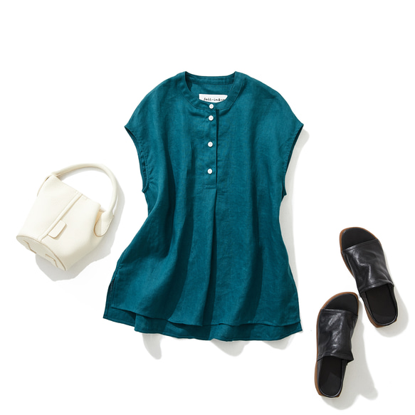 ★サンプルセール 1点のみ★2000円オフ 孔雀青 230801-4（067） ブラウス fall-in&co(talent) 通販 18038876｜Creema(クリーマ)