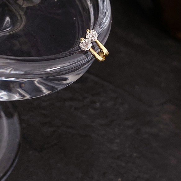 silver925 一粒CZダイヤ アーチピアス カーブ オフィス ミニピアス 4060235-45 ピアス（スタッド・一粒） curro 通販 18040267｜Creema(クリーマ)