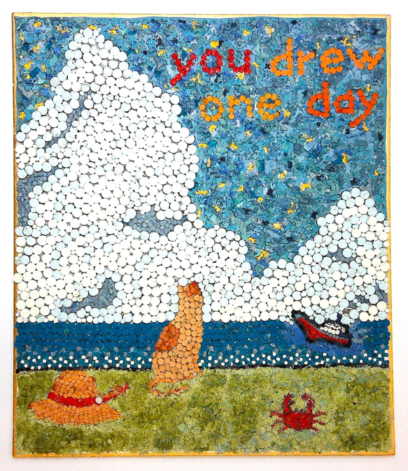 レザーアート貼り絵 ～いつか君が描いた絵～ [cr_af_240726_01] その他アート ルートプラス芦屋 通販 18045545｜Creema(クリーマ)