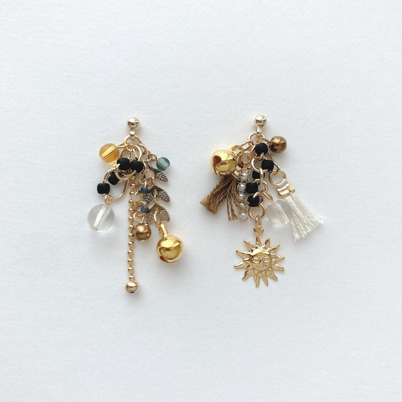 EARRING:「Sonne」太陽 イヤリング・ノンホールピアス OShiO 通販 18048083｜Creema(クリーマ)