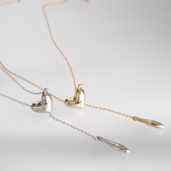 当店人気No.1♡ハートのY字ネックレス【選べる金具】 サージカルステンレス 14kgf シルバー925 アレルギー対応 ネックレス・ペンダント mint chocolate 通販 ...