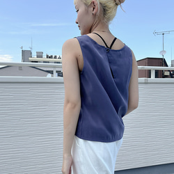 【数量限定2】後ろ斜め空きのタンクトップブルー24033BL タンクトップ・キャミソール AZ-U ELEGANCE 通販 18056600｜Creema(クリーマ)