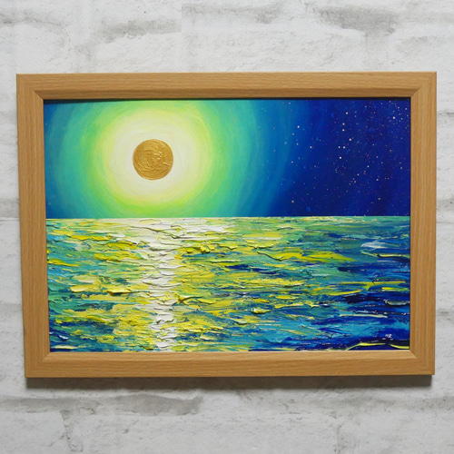 油絵 油彩 油彩画 絵 絵画 【満月の夜に月の光】 絵画 HR 通販 油絵 油彩 油彩画 絵 絵画 【満月の夜に月の光】 絵画 HR 通販