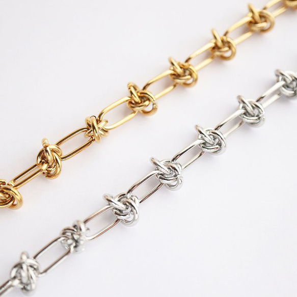 316L サージカルステンレス ノットチェーン 切り売り 18cm ステンレス無垢 金具・チェーン Trois anges 通販 18063665｜Creema(クリーマ)