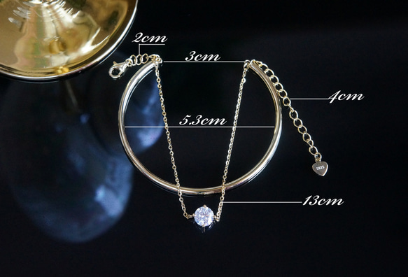 【S925/18K】Moissanite Pave, Layered Bangle ブレスレット Ostara 通販 18086479｜Creema(クリーマ)