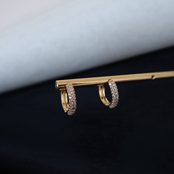 当店人気No.1！《毎日のお洒落に丁度良い》14KGP/ CZ HOOPS (ピアス) アレルギー対応 ピアス（フープ） GEMUU 通販 18113891｜Creema(クリーマ)