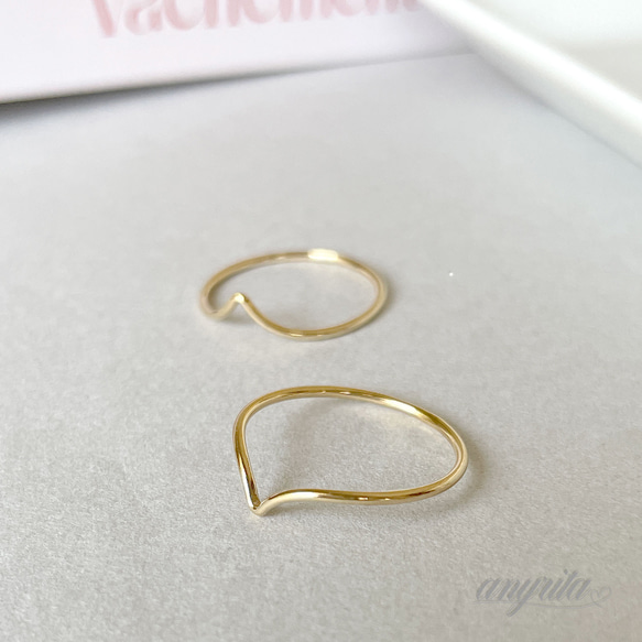 14KGF 1mm線形 V型 華奢なゴールドフィールドリング 指輪 金属アレルギーの方 K14gf クリスマスプレゼント 指輪・リング ANYRITA/MARIAGLACE 通販 ...