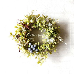 シックな色味に癒されるナチュラルなリース（fw205）～玄関ドアなど外にも飾れるアーティフィシャルリース リース sweet-garden ...