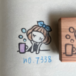 スタンプ No. 7338頬杖をつく女の子とマグ はんこ・スタンプ fuu 通販｜Creema(クリーマ) 18157652