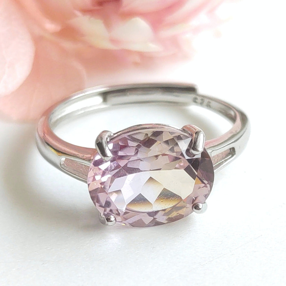 バイカラー アメトリン キラキラ 天然石 リング S925 10×8㎜ 指輪・リング bamboo shoots 通販 18183849｜Creema(クリーマ)