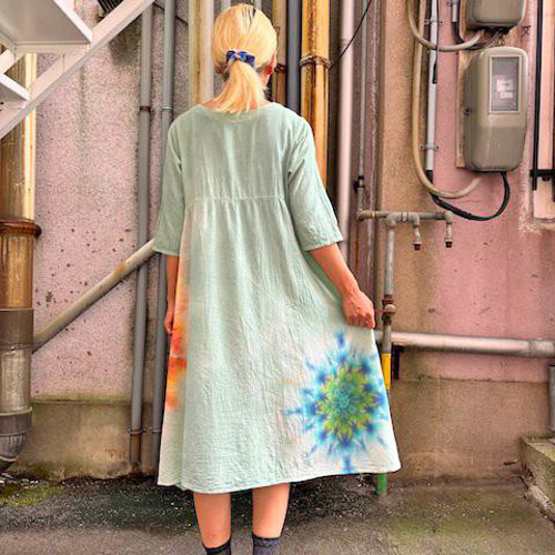 タイダイ染め ロングワンピース Hippies Dye最新作 優しく淡い タイダイ染め ロングワンピース Hippies Dye最新作 優しく淡い