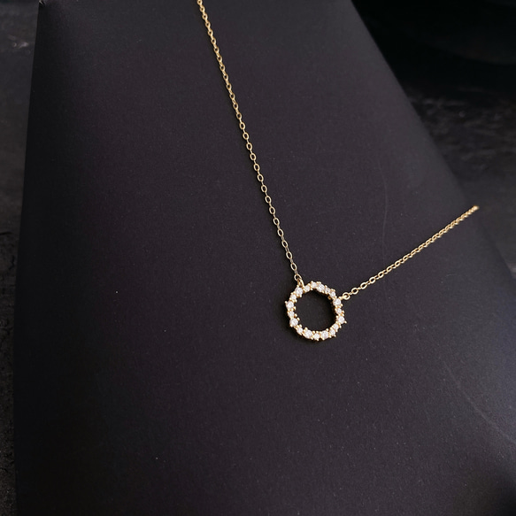 silver925 オープン サークル ネックレス CZダイヤ K18gp アレルギー対応 4060235-70 ネックレス・ペンダント curro 通販 18186080｜Creema(クリーマ)