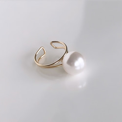 14kgf Grain and Humming クリスタルパール イヤーカフ 2 点セット イヤーカフ f accessory 通販 18190216｜Creema(クリーマ)